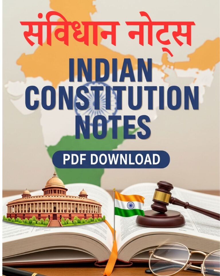 Indian Constitution Notes PDF Download | भारतीय संविधान के हस्तलिखित नोट्स