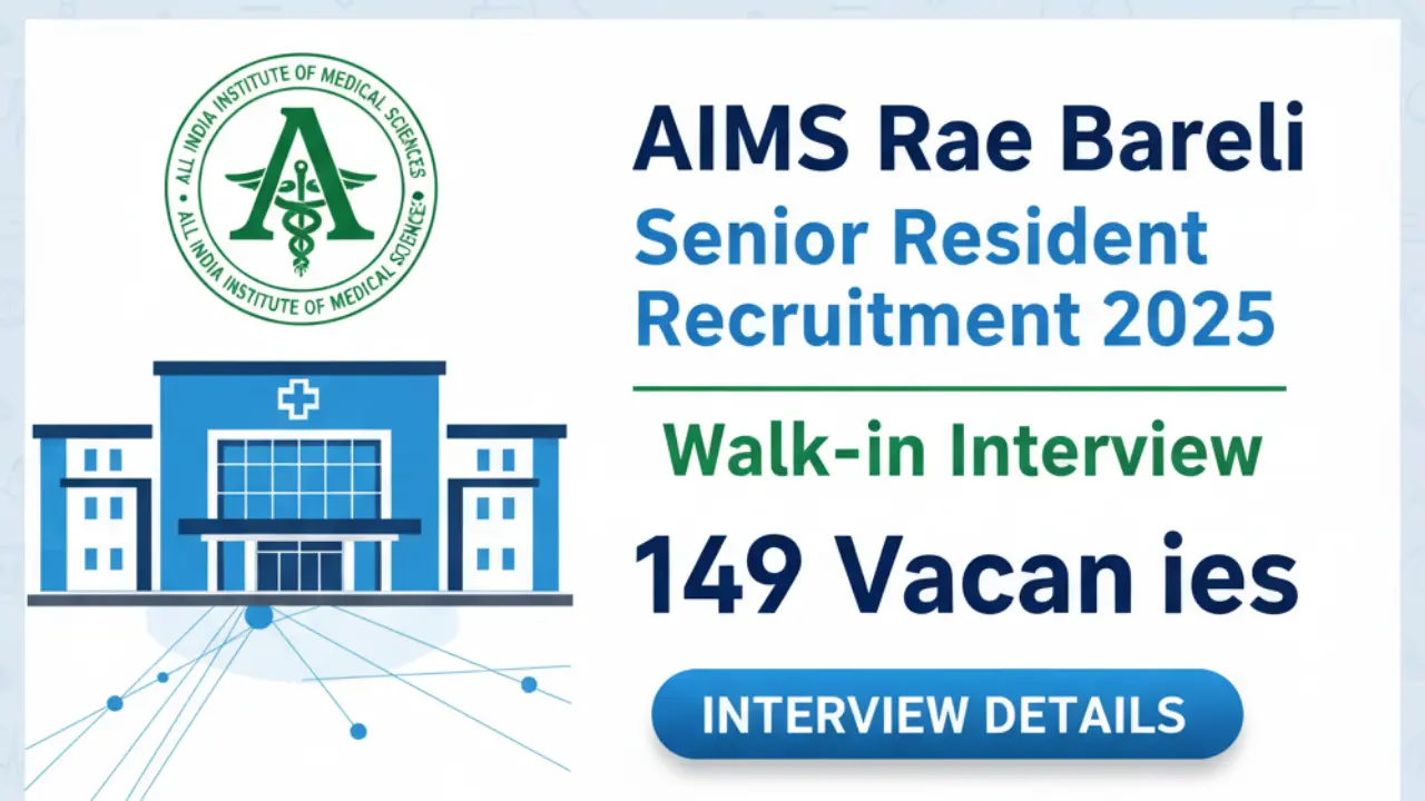 AIIMS Rae Bareli Senior Resident Recruitment 2025: Walk-in Interview ...