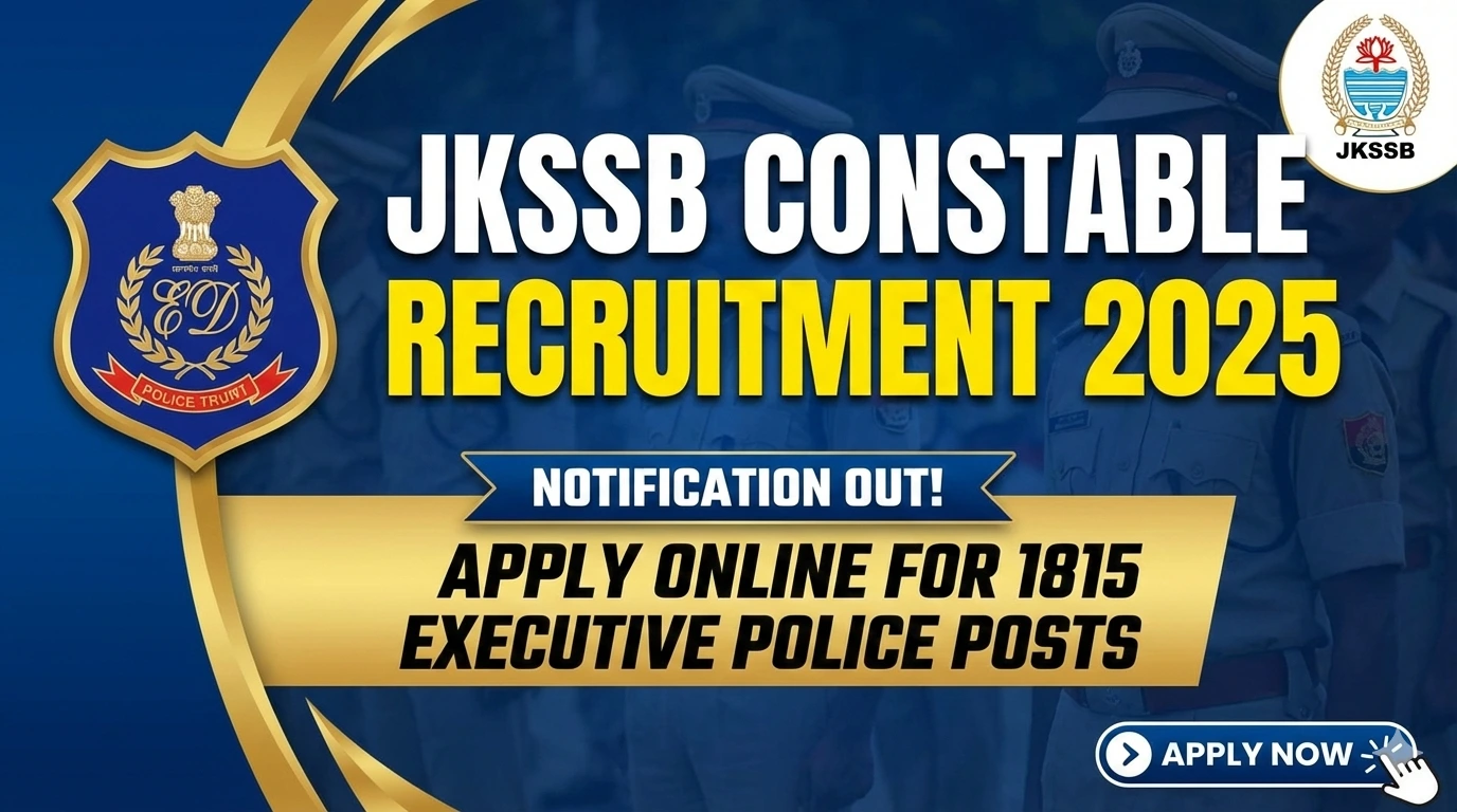 JKSSB Constable Recruitment 2025 Notification: Apply Online for 1815 ...